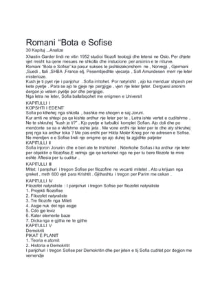 Romani bota e sofias i pershtatur per femij | DOCX