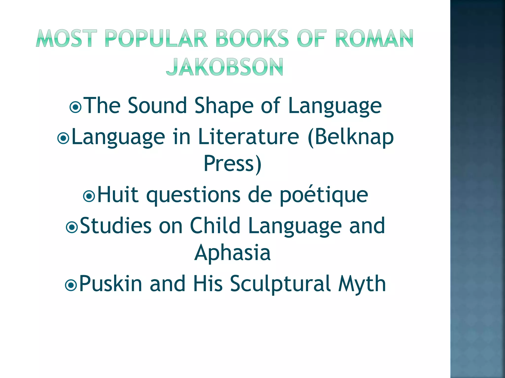 Roman jakobson linguistic | PPTX