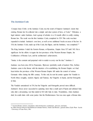 The history of Roman Law | DOCX | Law