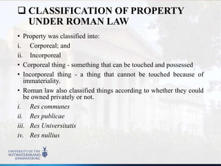 Roman law of property lecture - 20 Sept 2023.pptx
