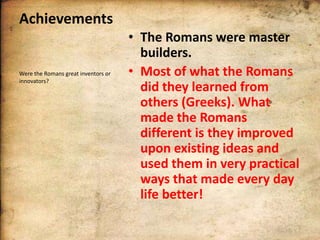 Roman Lesson 3 - Achievements Part 1 | PPTX