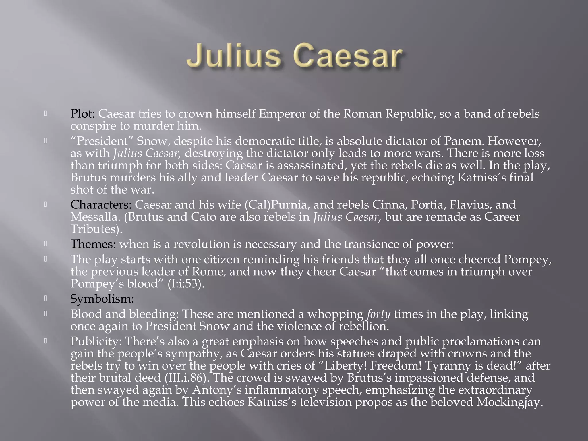 Roman Names in Hunger Games | PPT