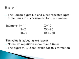 Roman numerals | PDF
