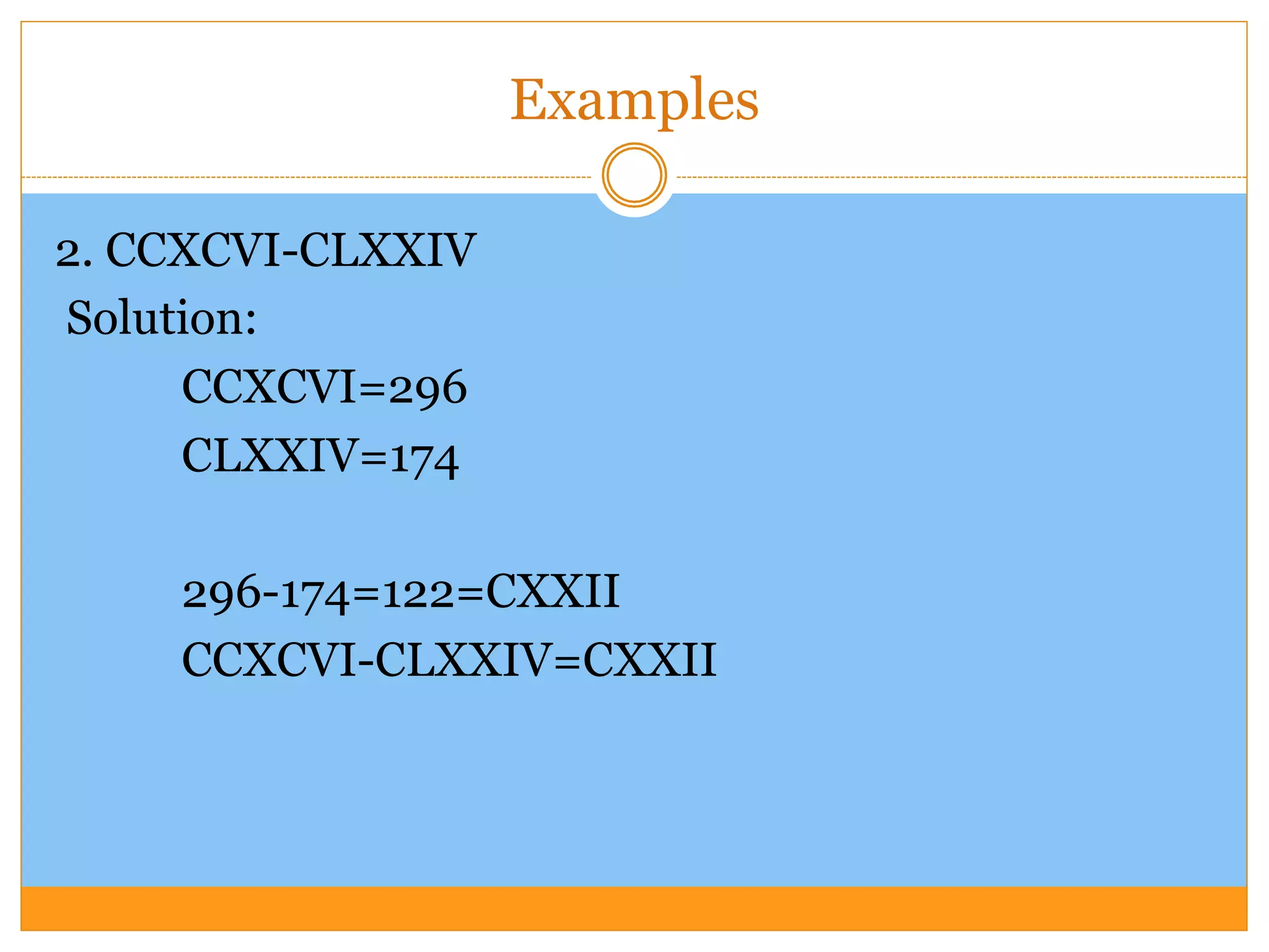 Roman numerals Addition and subtraction | PDF