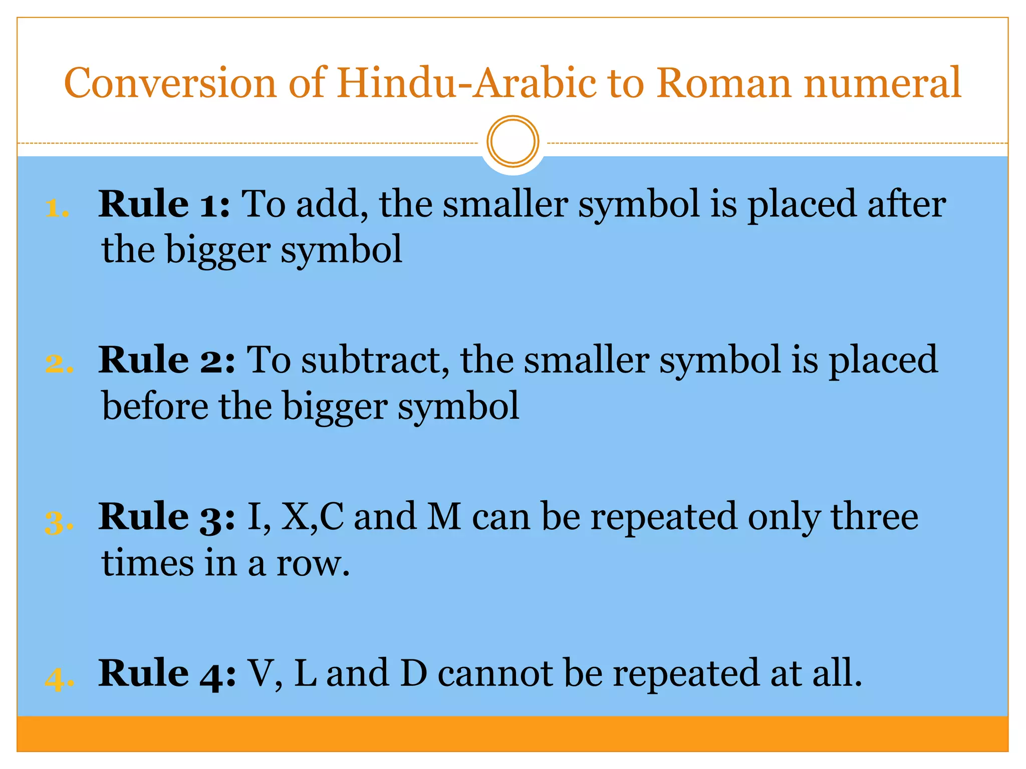 Roman numerals Addition and subtraction | PDF