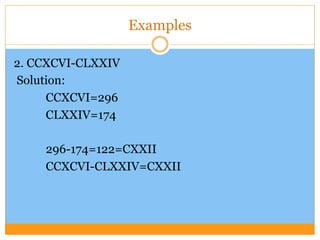 Roman numerals Addition and subtraction | PDF