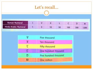 Roman numerals Addition and subtraction | PDF