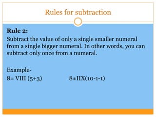 Roman numerals Addition and subtraction | PDF