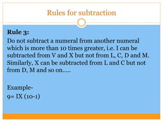 Roman numerals Addition and subtraction | PDF