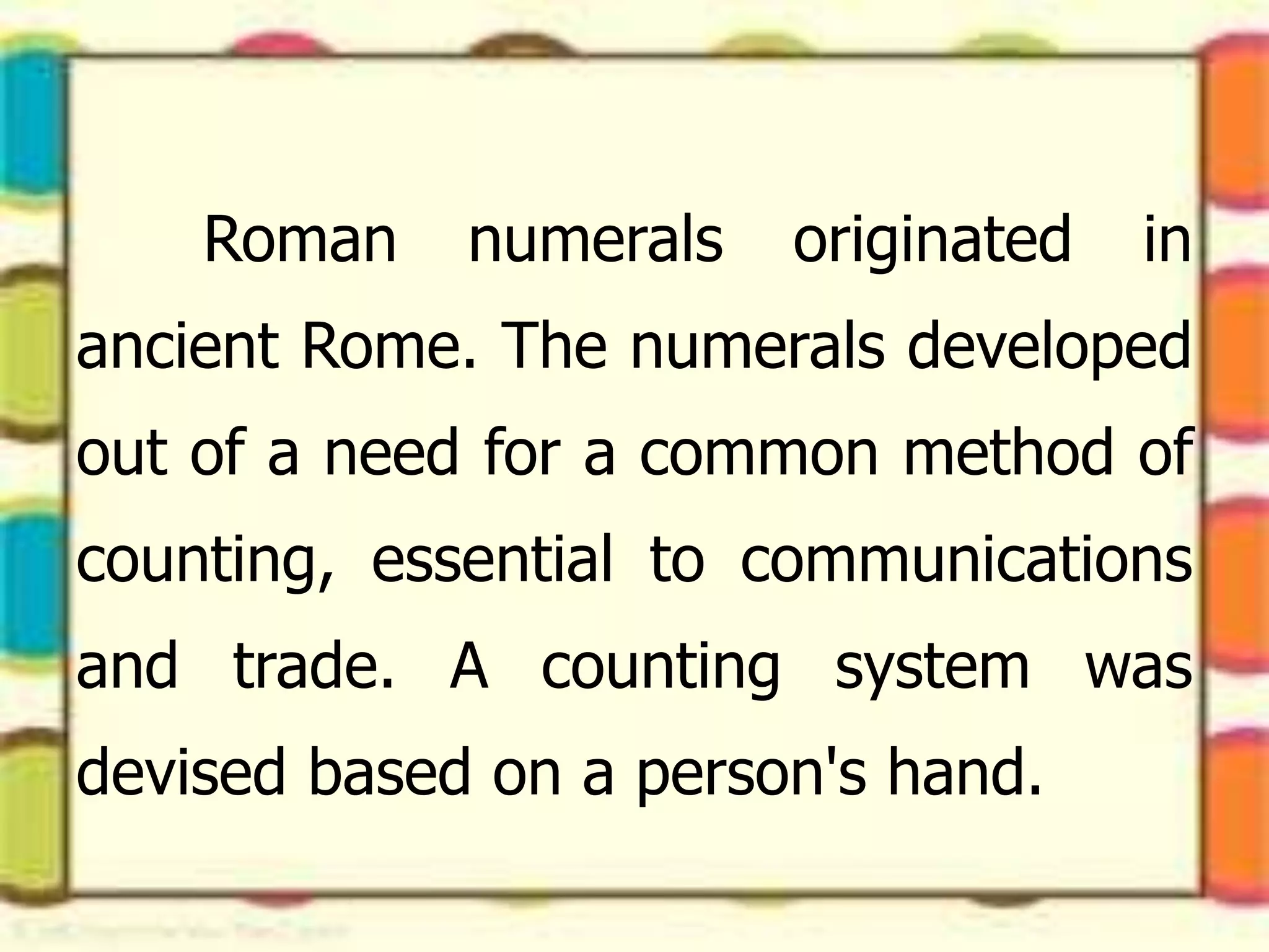 Roman numerals | PPTX