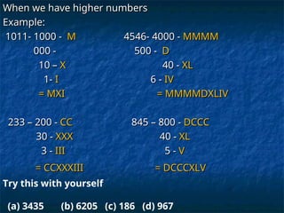 Roman_Numerals_CC.ppt and conversion from figures to roman numerals | PPT