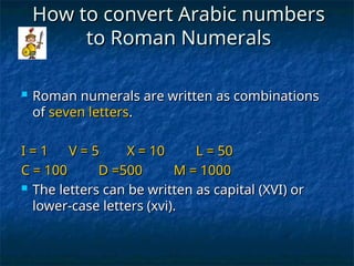Roman_Numerals_CC.ppt and conversion from figures to roman numerals | PPT