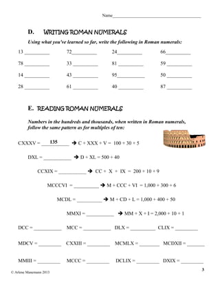 Romannumerals lessons worksheetsquizzes | PDF