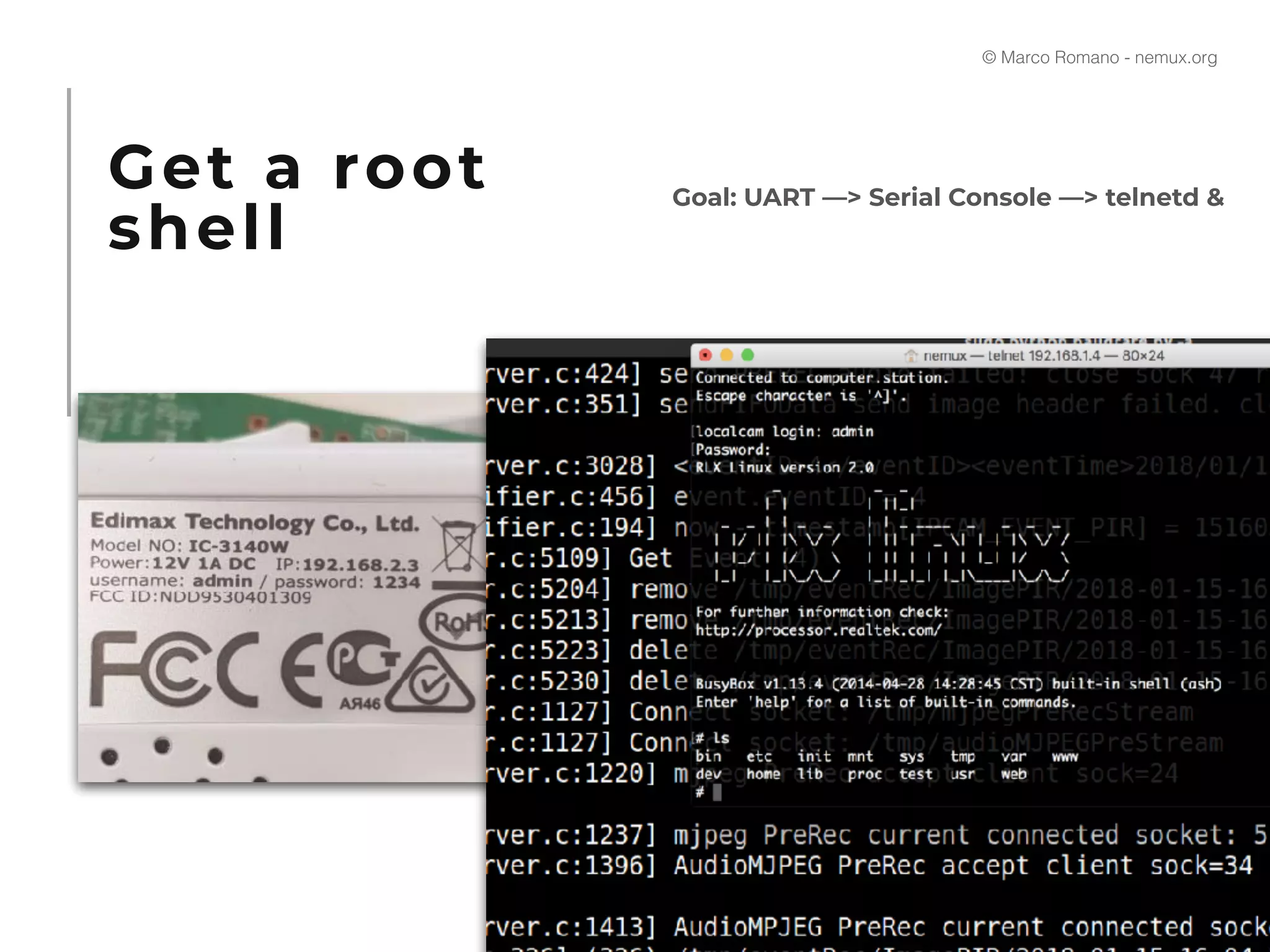 IoT exploitation: from memory corruption to code execution by Marco Romano | PPT
