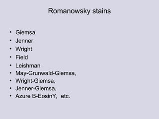 Romanowsky stains in hematology laboratory.ppt