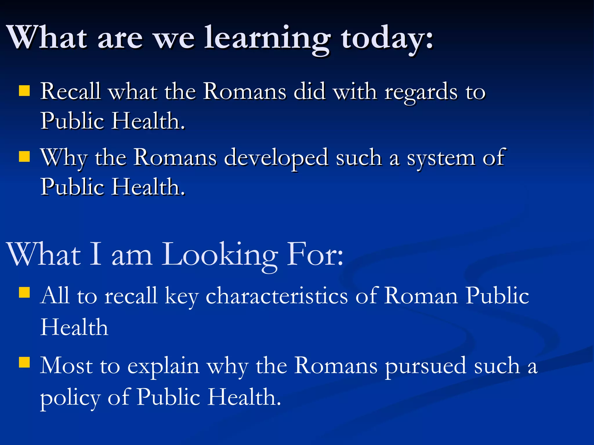 Roman Public Health | PPT