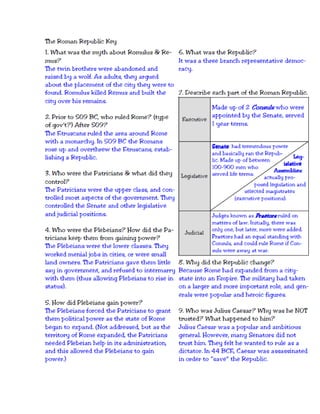 Roman republic handout and key | PDF