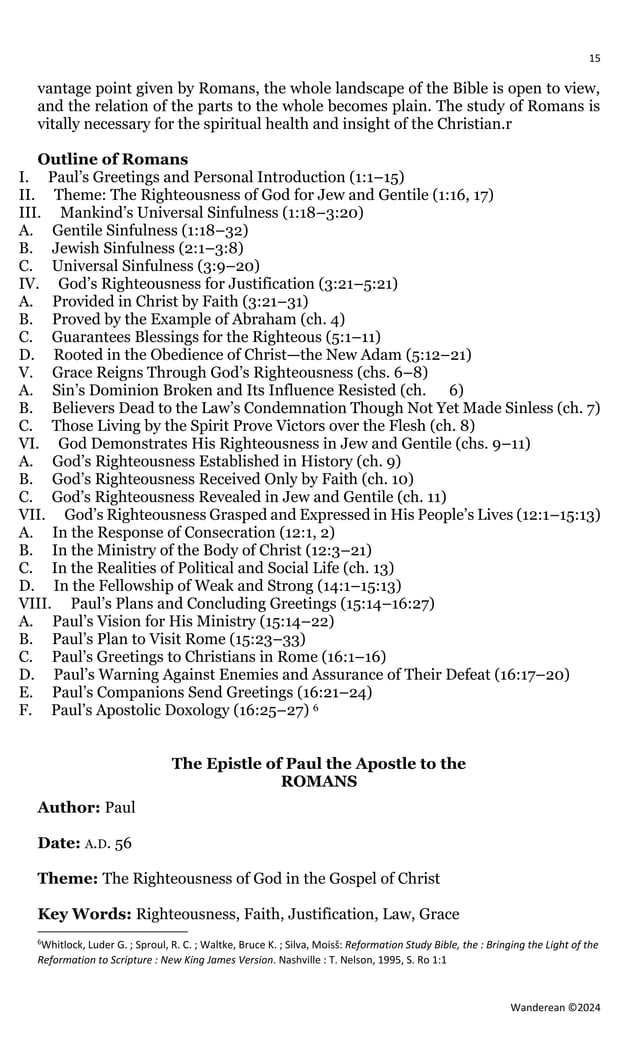 Introduction to Romans chapter 1 - Study Ready Reference | PDF