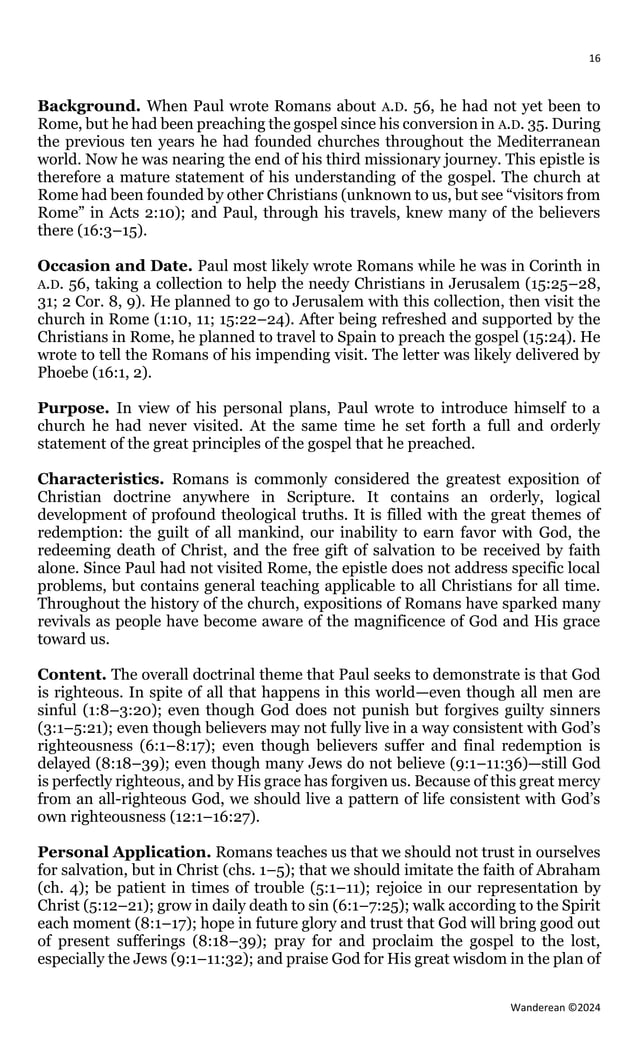 Introduction to Romans chapter 1 - Study Ready Reference | PDF