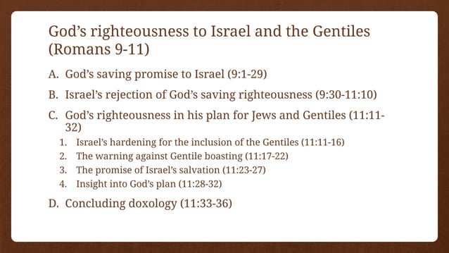 Romans 11:11-36 -- A Sunday School Lesson | PPT