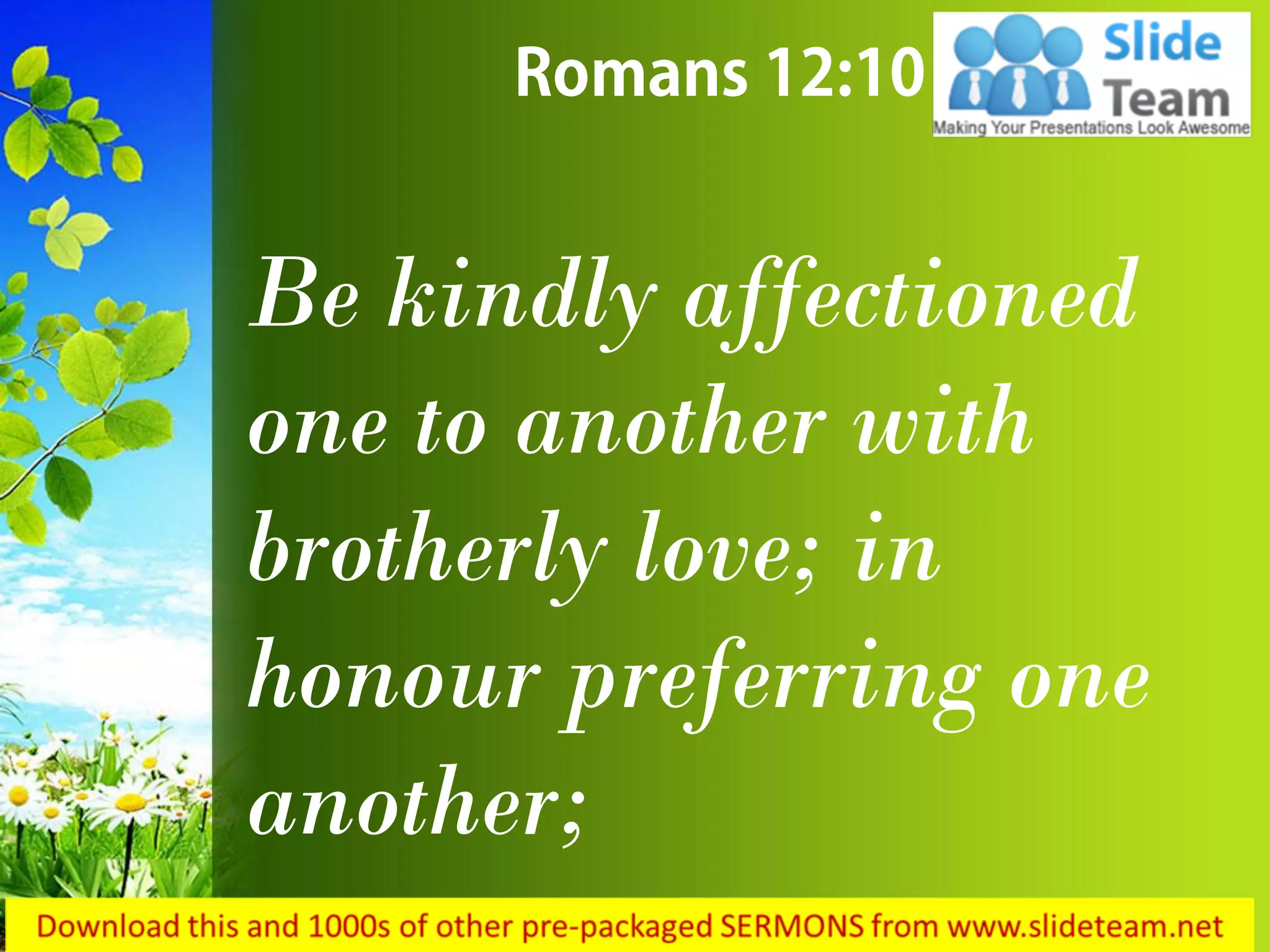 Romans 12 10 one another in love power point church sermon | PDF