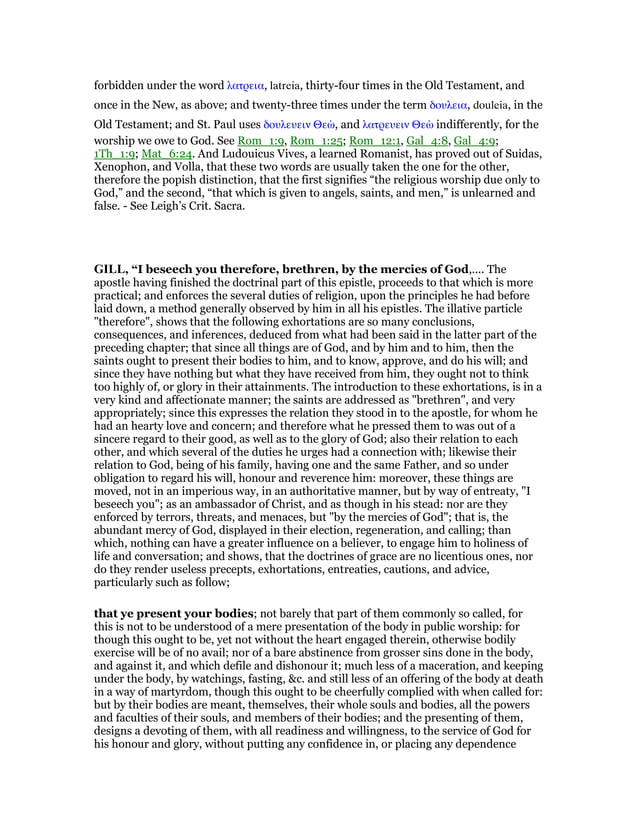 Romans 12 verses 1 11 commentary | PDF