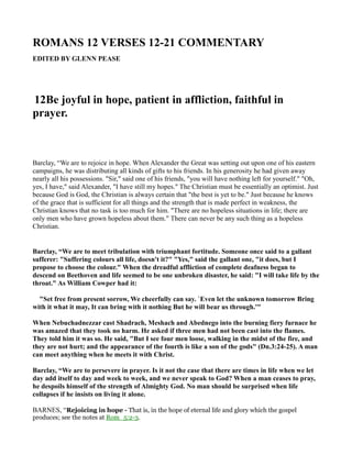 Romans 12 verses 12 21 commentary | PDF