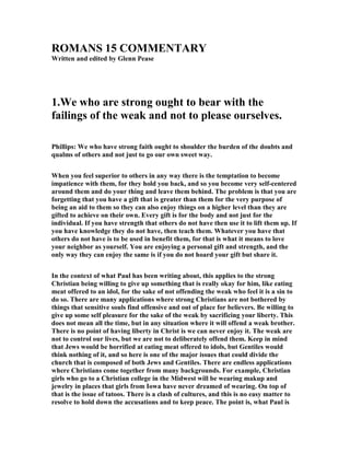 Romans 15 commentary | PDF