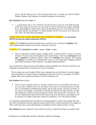 Romans 2 notes 1 & 2 | PDF