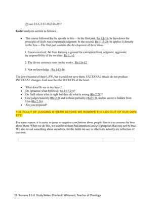 Romans 2 notes 1 & 2 | PDF