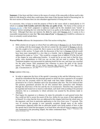 Romans 2 notes 1 & 2 | PDF