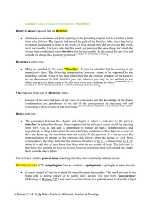 Romans 2 notes 1 & 2 | PDF