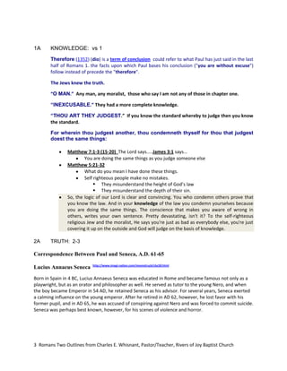 Romans 2 outlines | DOCX | Christianity | Religion & Spirituality