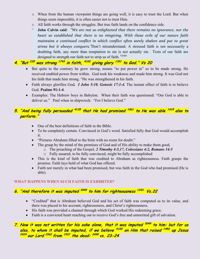 Romans 4 18 to 24 outline 01 02 2011 | DOCX | Christianity | Religion ...