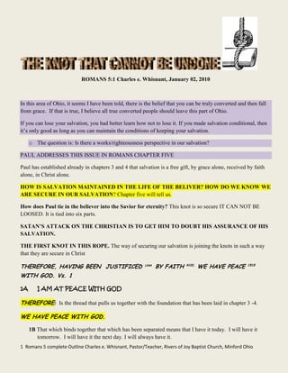 Romans 5 complete outline | PDF