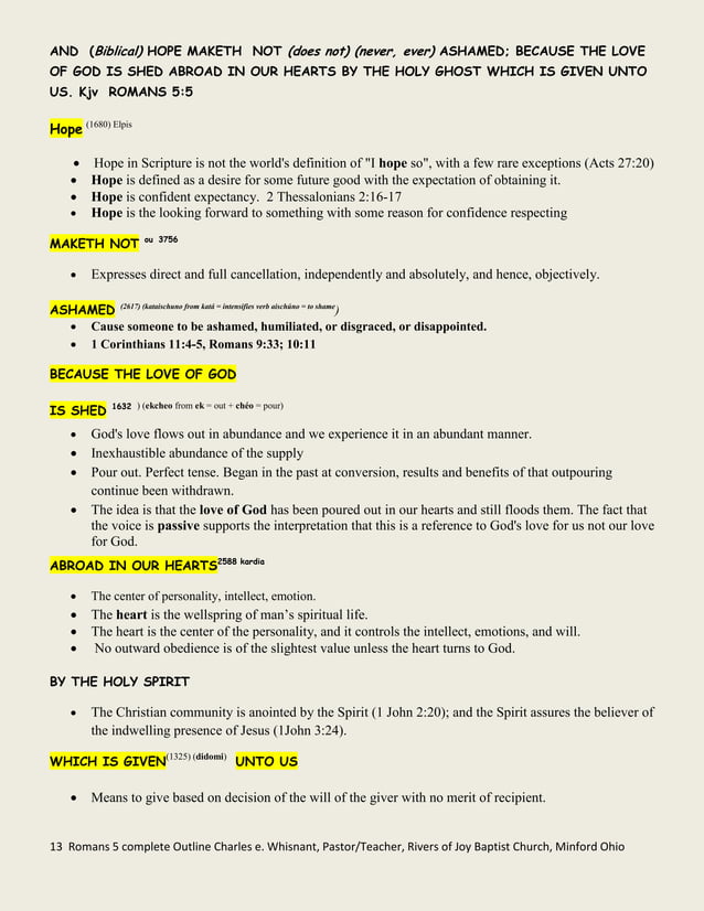 Romans 5 complete outline | PDF