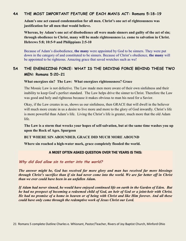 Romans 5 complete outline | PDF