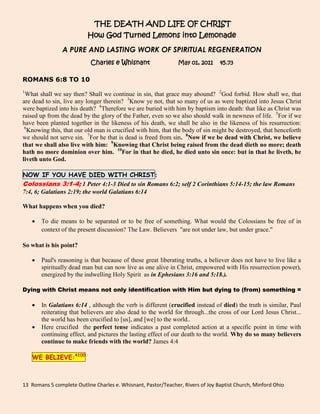 Romans 6 outline complete | PDF