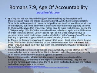 Romans 7, The Law Is Good, not saved from sinning, Bad In us, sin ...