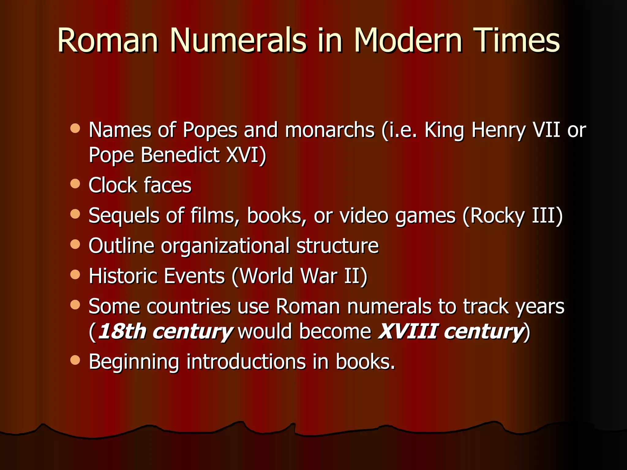 Romans And Their Numerals | PPT