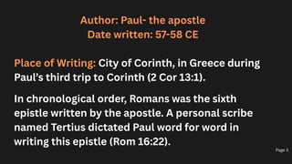 Romans (A Revelation of the Righteousness of God) | PDF