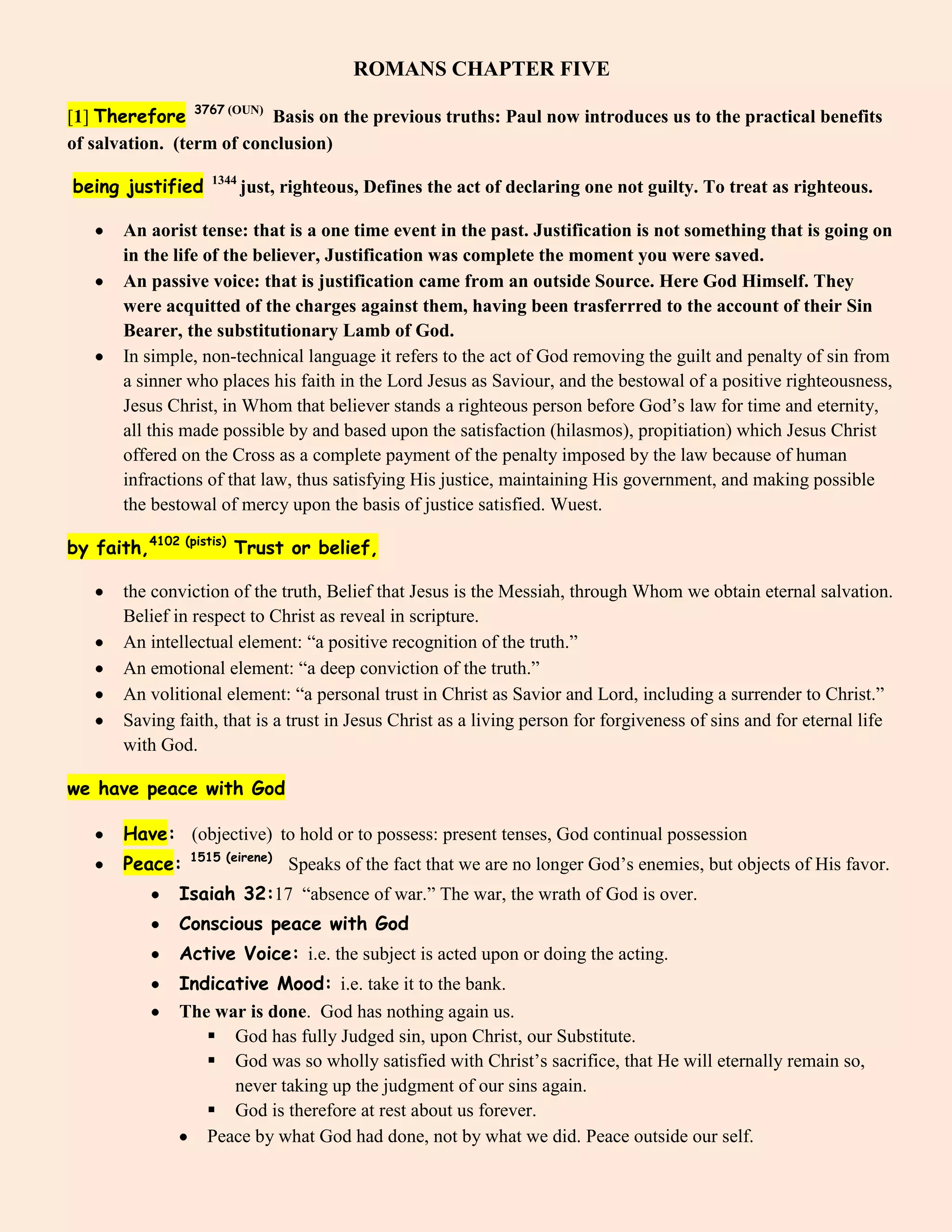 Romans chapter one verses strongs notes | PDF