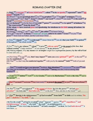 Romans chapter one verses strongs notes | DOCX | Christianity ...