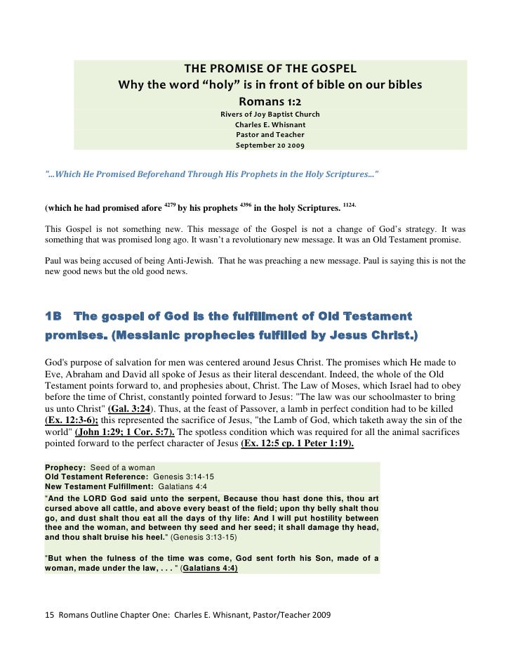 Romans Outlines Chapter One