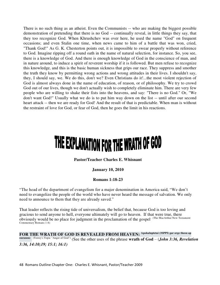 Romans Outlines Chapter One