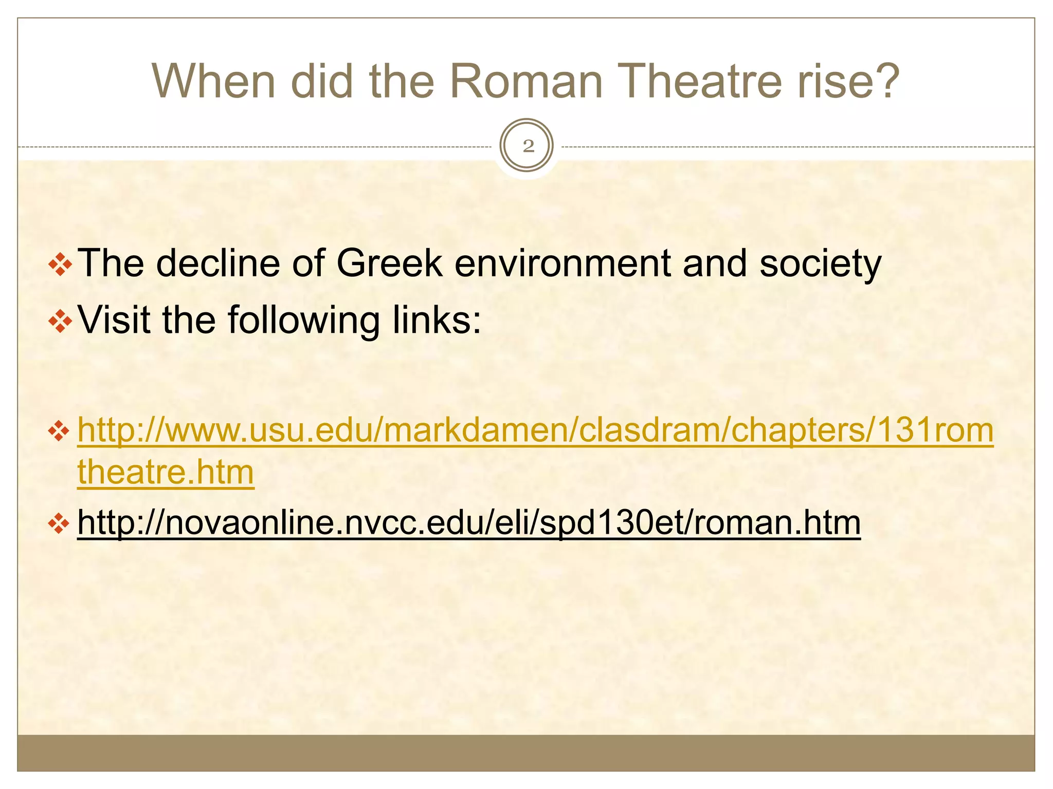 Roman theatre | PPTX