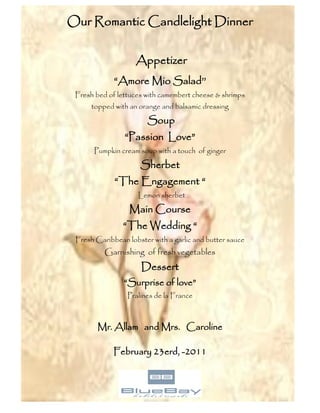 Romantic candle light dinner menu | PDF