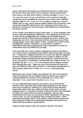 Romantic comedies article | DOC | Screenwriting | Content Production