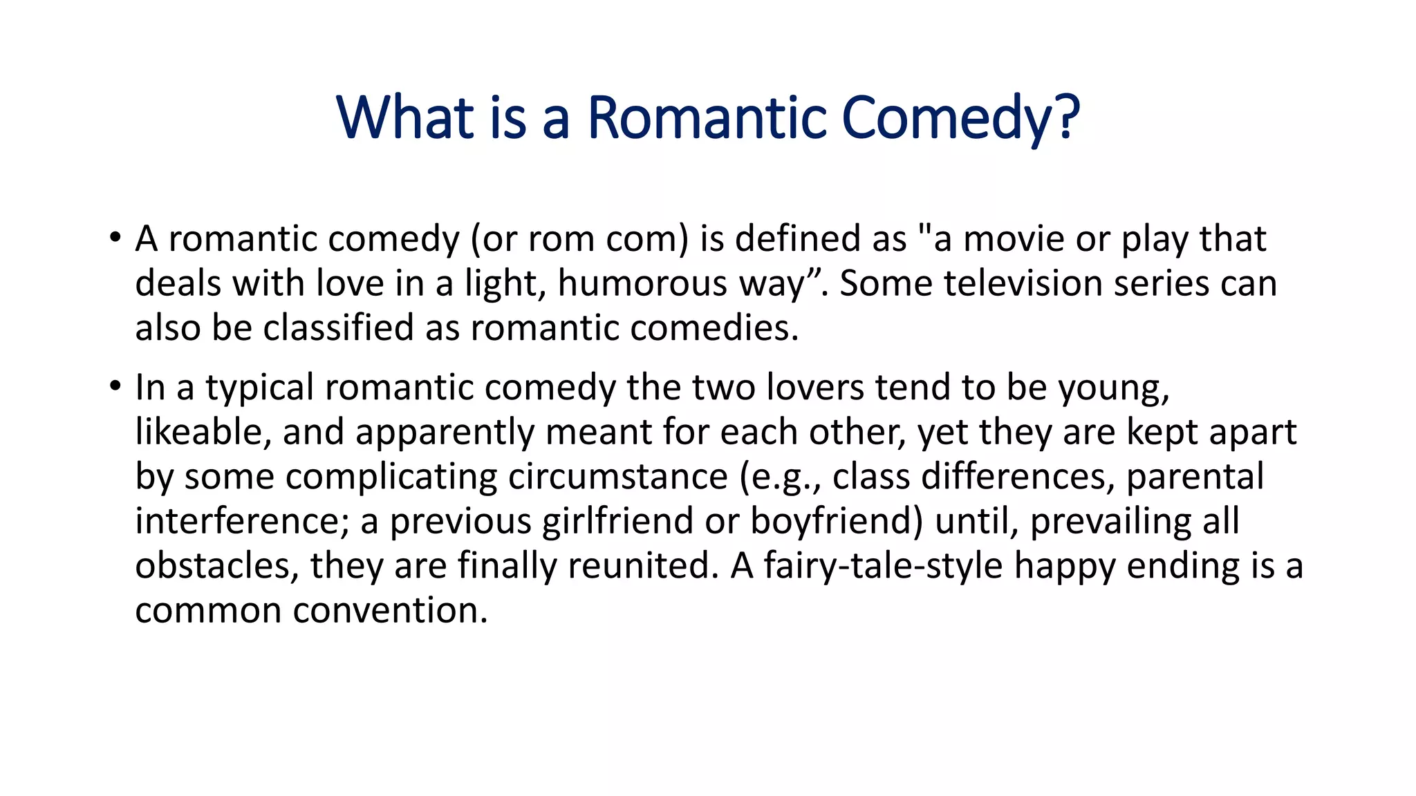 History of Romantic Comedy | PPTX