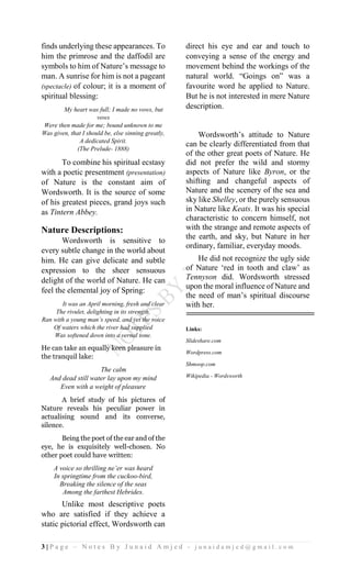 Wordsworth - Romantic Nature and Poet | PDF | Spirituality | Religion ...